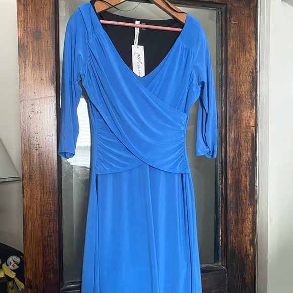 NY Collection | Dresses | Blue Mid Length Dress Ny Collection Lined ...